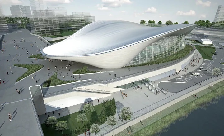 Zaha Hadid s Olympics Aquatics Centre vs. Michael Hopkins Velodrome