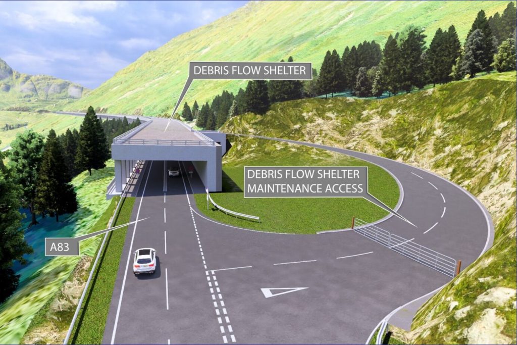 Early design and construction details of landslip shelter for A83 Rest ...